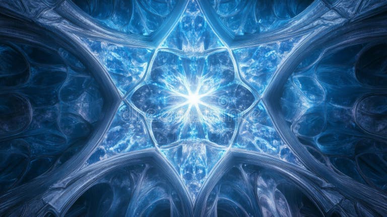 Abstract Blue Crystal Star Light Energy Pattern Stock Illustration ...