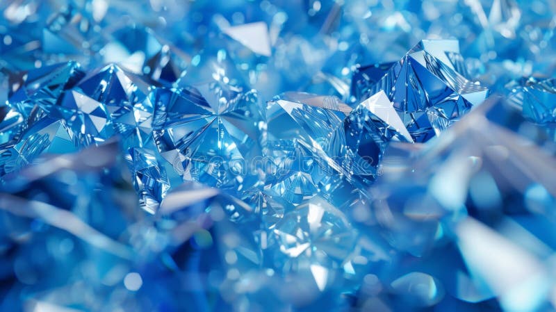 Abstract Blue Crystal Texture 3D Render Stock Illustration ...