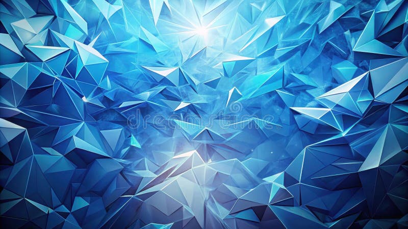 Abstract Blue Crystalline Structure a Complex Interplay of Geometric ...