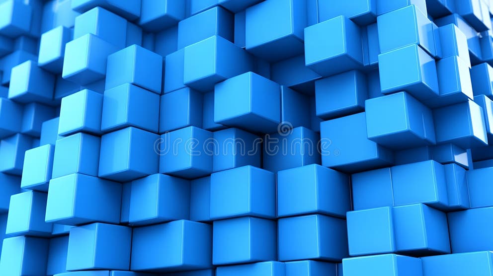 Abstract blue cube pattern stock illustration. Illustration of ...