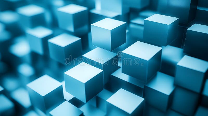 Abstract blue cube pattern stock illustration. Illustration of digital ...