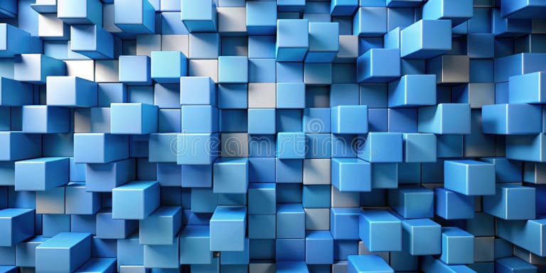 Abstract Blue Cube Pattern a Textured Background of Irregularly Stacked ...