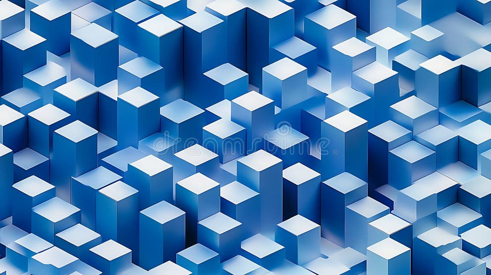Abstract Blue Cube Structure Background Texture Ideal for Technology ...