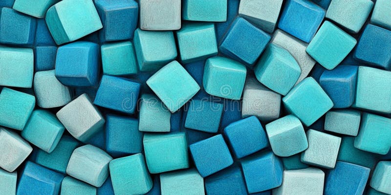 Abstract Blue Cube Texture Background Design Blocks Pattern Digital Art ...