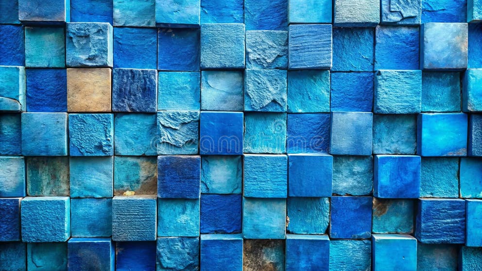 Abstract Blue Cube Wall Texture a Seamless Background Pattern ...