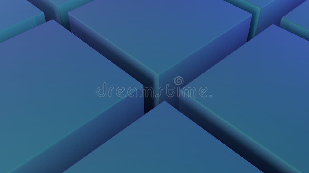 Abstract Blue Cubes Background 3d Render Stock Photo - Image of modern ...