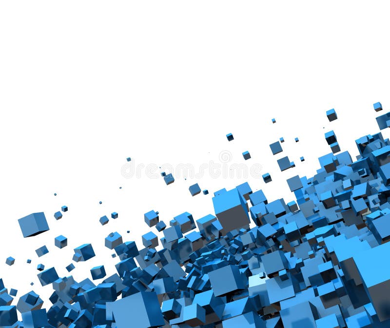 Abstract blue cubes stock illustration. Illustration of receding - 34917481