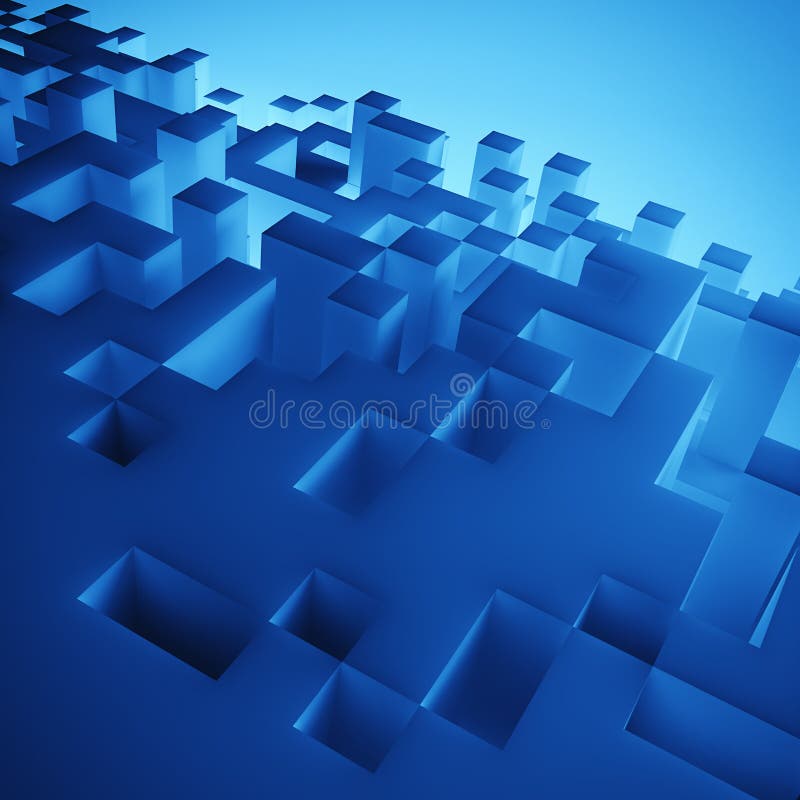 3D Abstract Cubes Background Stock Illustration - Illustration of floor ...