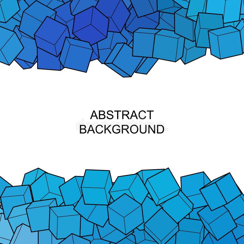 Abstract Blue Cubes Element Background. Overlapping Geometry Design ...
