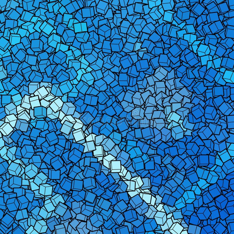 Abstract Blue Cubes Element Background. Overlapping Geometry Design ...