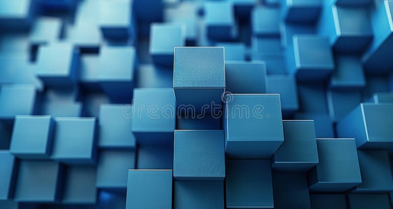 Abstract Blue Cubes Stacked Together in a Close-Up View Stock Image ...