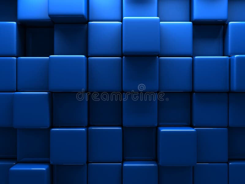 Abstract Blue Cubes Wall Background Stock Illustration - Illustration ...