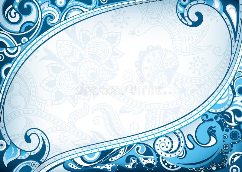 Abstract Blue Curve Frame stock illustration. Illustration of surf ...
