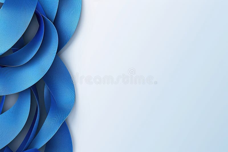 Abstract Blue Curved Ribbon Shapes on Light Background Stock Image ...