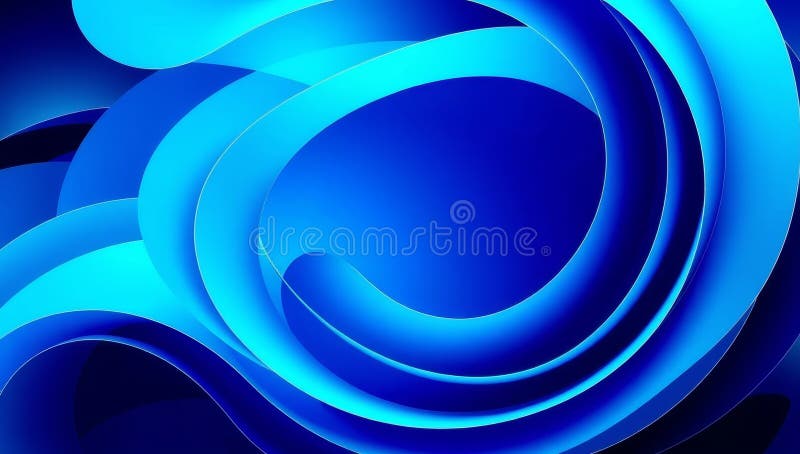 Abstract Blue Curves and Swirls with Dynamic Flowing Design and Modern ...