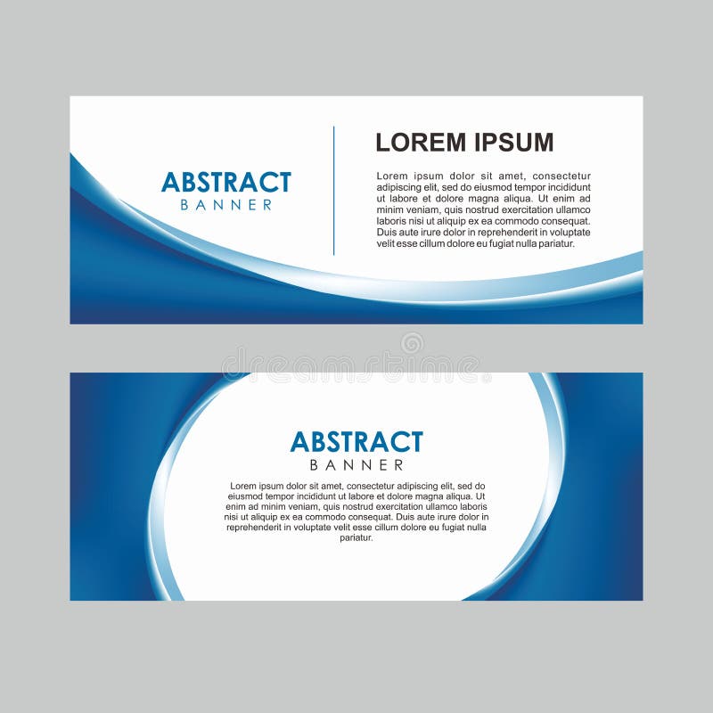 Abstract Blue Curvy Banner Template Vector Stock Vector - Illustration ...