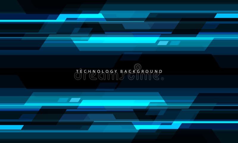 Abstract Blue Cyber Light Geometric Technology Futuristic Overlap on ...