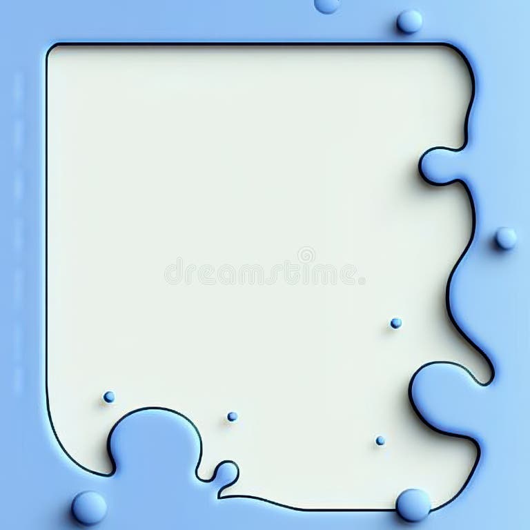 Abstract Blue 3D Frame with Liquid Texture and Blank Space Stock ...