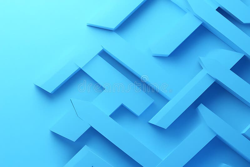 Abstract Blue 3D Geometric Shapes Background Modern Minimalist Design ...