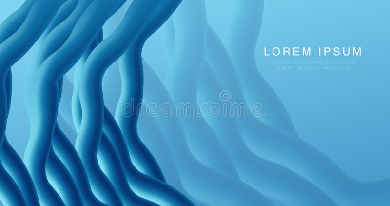 Abstract Blue 3d Pipe Lines Background. Science Concept Stock Vector ...