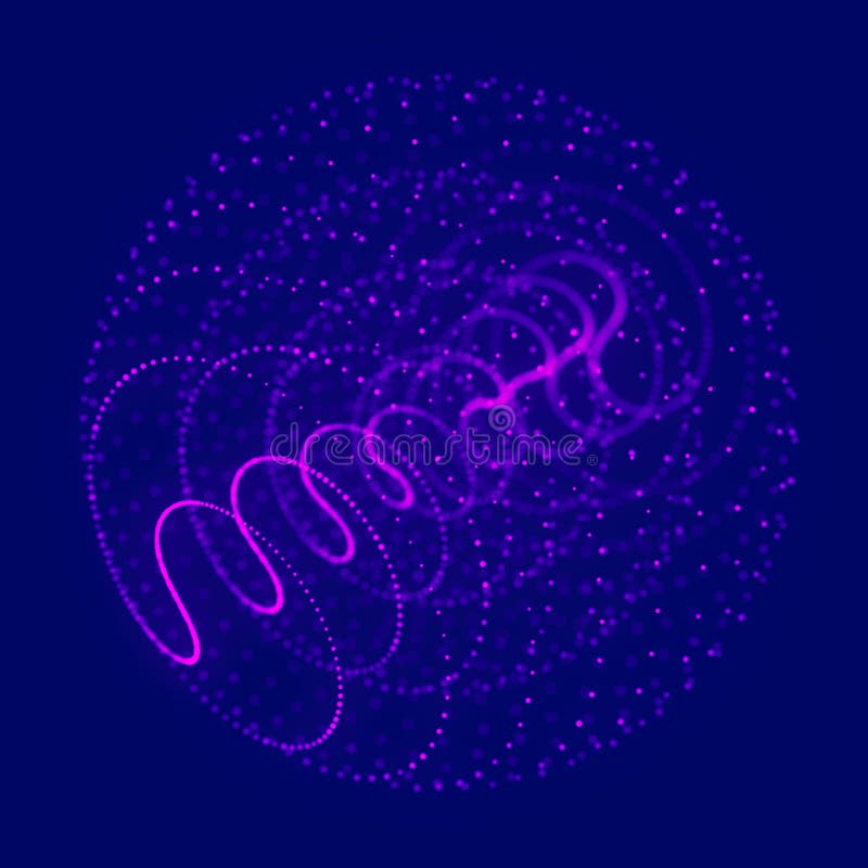 Abstract Blue 3d Sphere. Sphere with Twist Lines. Glowing Lines ...