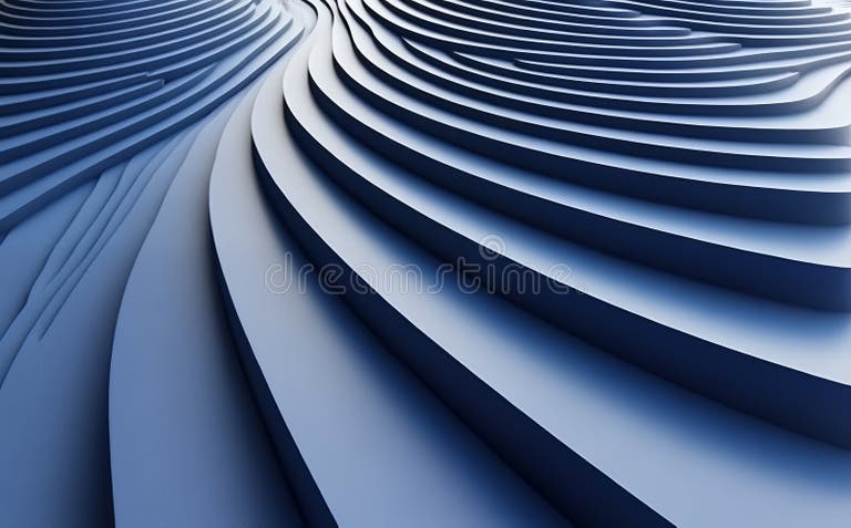 Abstract Blue 3D Wave Background Swirling Layers Texture Design Stock ...