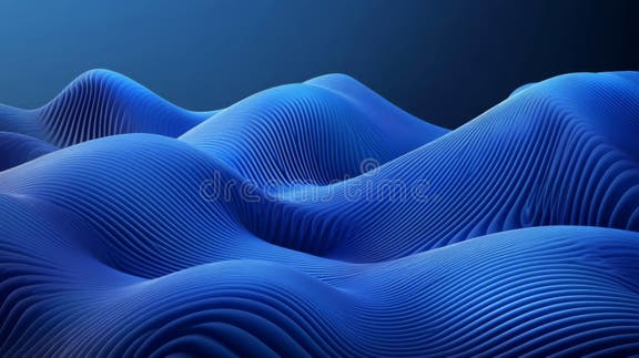 Abstract Blue 3D Waves Texture Background Stock Illustration ...