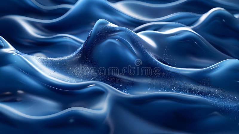 Abstract Blue 3D Wavy Background Stock Illustration - Illustration of ...