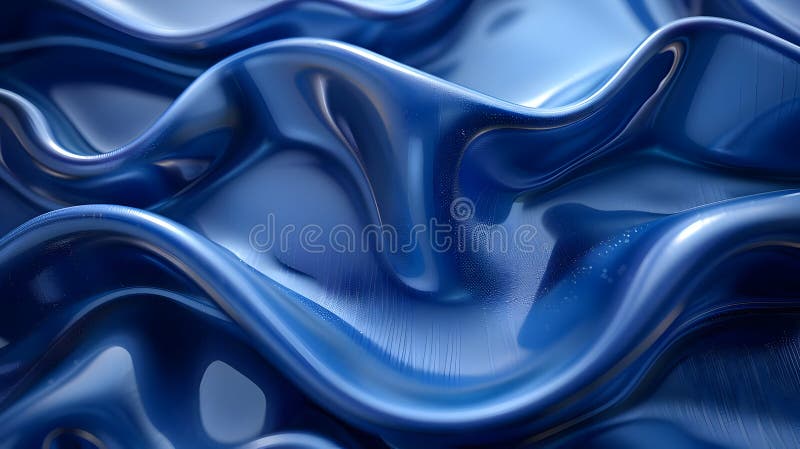 Abstract Blue 3D Wavy Background Stock Illustration - Illustration of ...