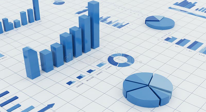 Abstract Blue Data Charts Business Statistics, Financial Analysis Stock ...