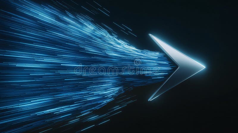 Abstract Blue Data Stream Arrow, Futuristic High Quality Image Stock ...