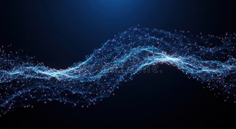 Abstract Blue Data Wave stock illustration. Illustration of text - 382868302