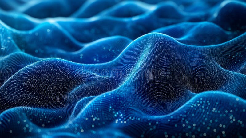 Abstract Blue Data Wave Visualization Stock Illustration - Illustration ...