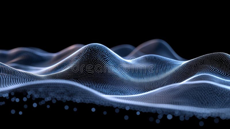 Abstract Blue Data Waves Digital Background Stock Illustration ...