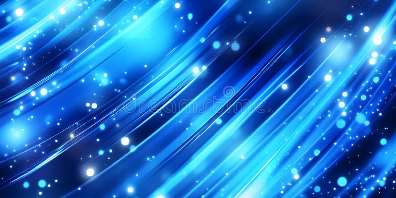 Abstract Blue Diagonal Lines Background with Glowing Lights and Bokeh ...