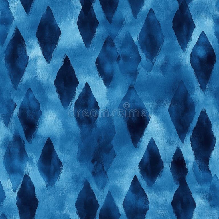 Abstract Blue Diamond Pattern - Geometric Watercolor Background Design ...
