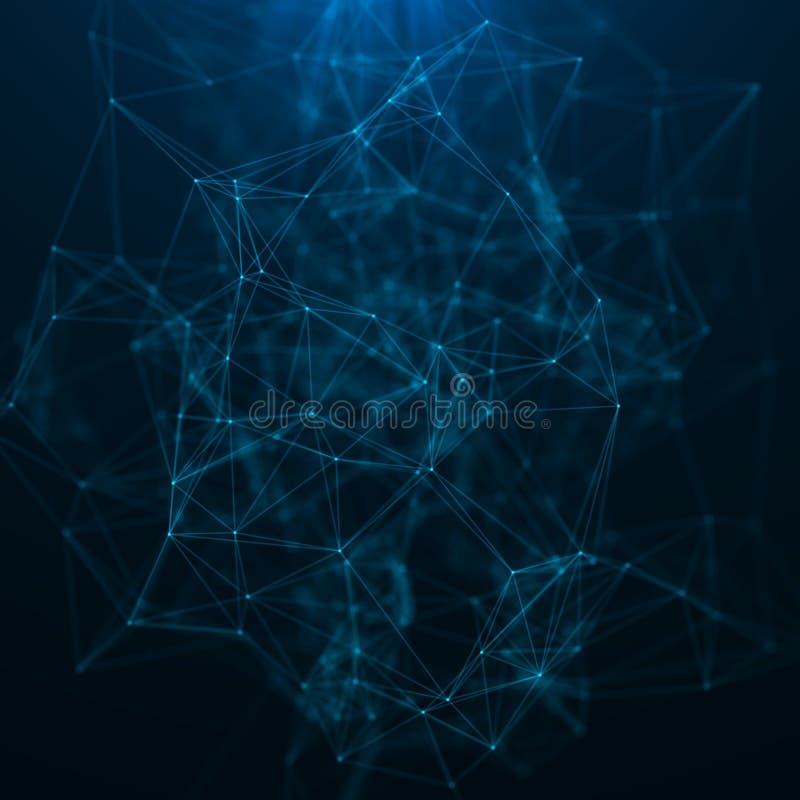 Abstract Blue Digital Background. Big Data Visualization. Science ...