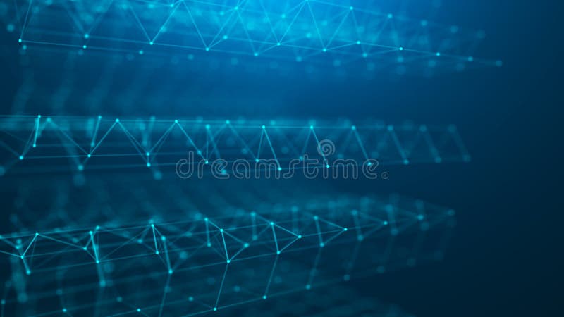 Abstract Blue Digital Background. Big Data Visualization. Science ...