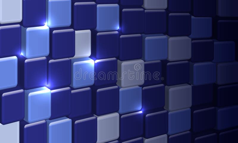 Abstract Blue Digital Background, 3d Cubes. Vector Illustration. Stock ...