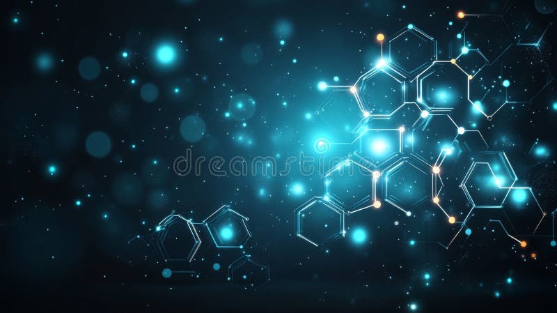 Abstract Blue Digital Background Featuring Glowing Hexagonal Shapes and ...