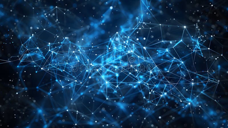 Abstract Blue Digital Network Background Stock Illustration ...
