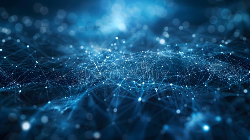 Abstract Blue Digital Network Background Stock Illustration ...