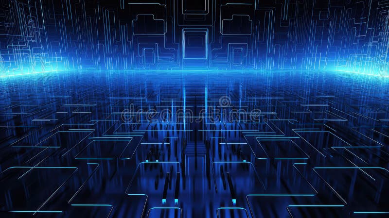 Abstract Blue Digital Background Stock Illustration - Illustration of ...