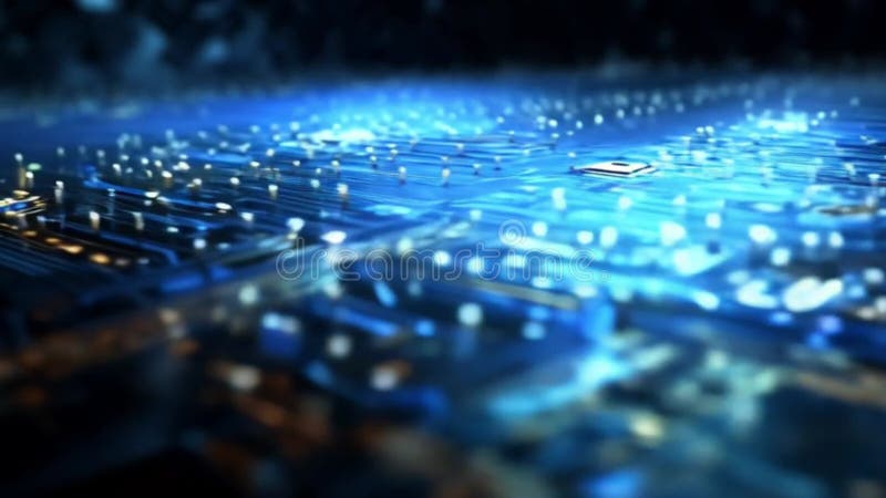 Abstract Blue Digital Background with Light Connections Stock Footage ...