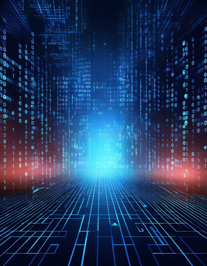 Abstract Blue Digital Background Stock Illustration - Illustration of ...