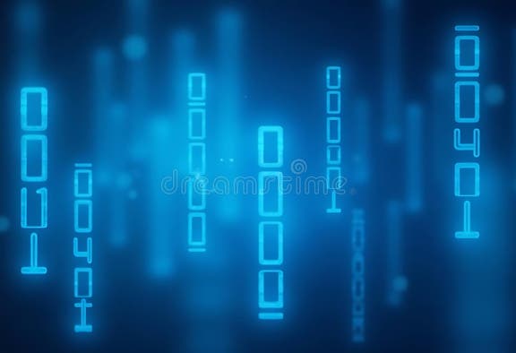 Abstract Blue Digital Binary Code Background Image Stock Illustration ...