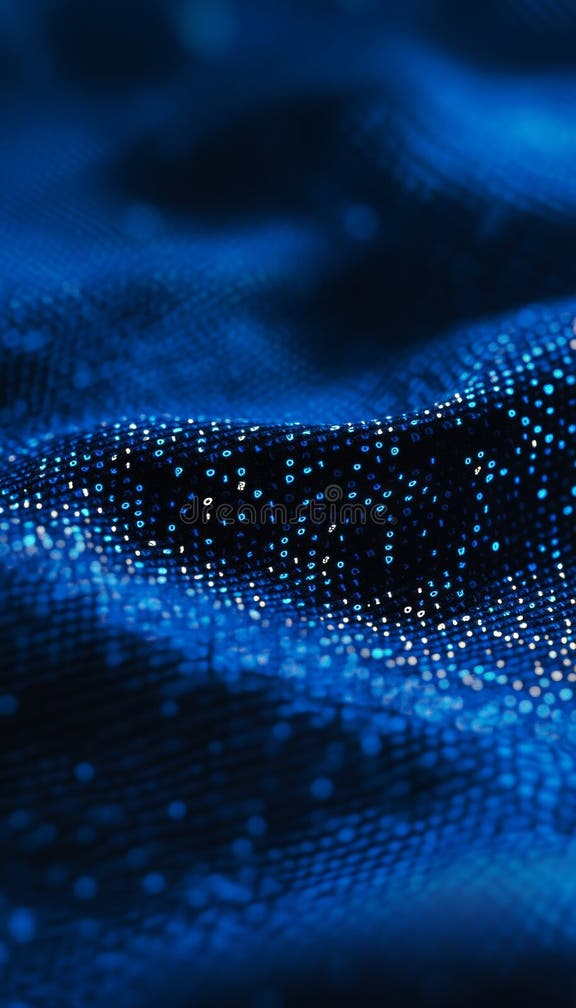 Abstract Blue Digital Binary Code Data in Cyberspace, Big Data Technology Background. Banner ...