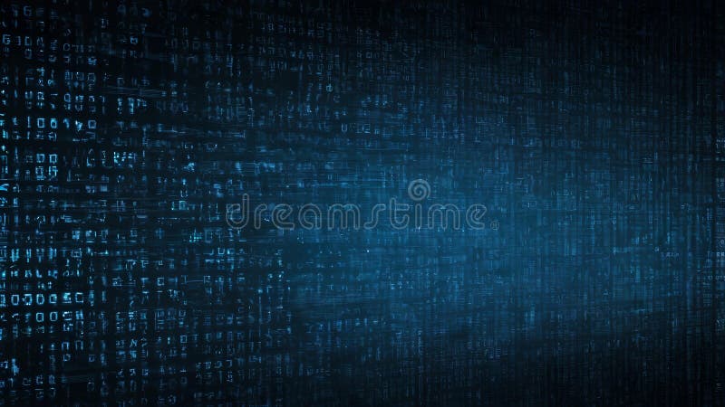Abstract Blue Digital Binary Data Stream Background Stock Illustration