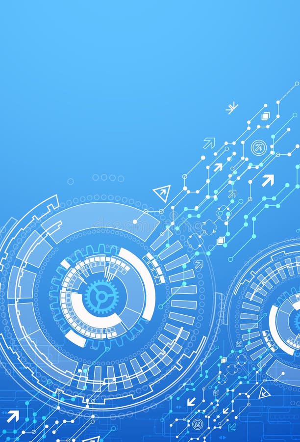 Abstract Blue Digital Communication Technology Background. Stock Vector ...