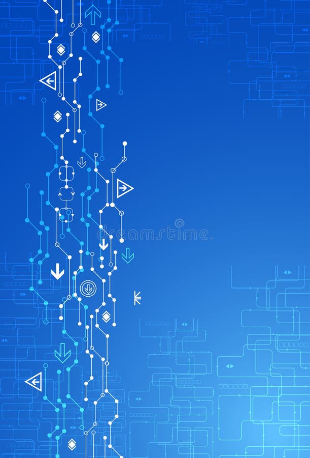 Abstract Blue Digital Communication Technology Background. Stock Vector ...